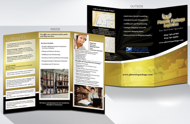 Phoenix Package Tri-Fold Brochure - JH Design Unlimited